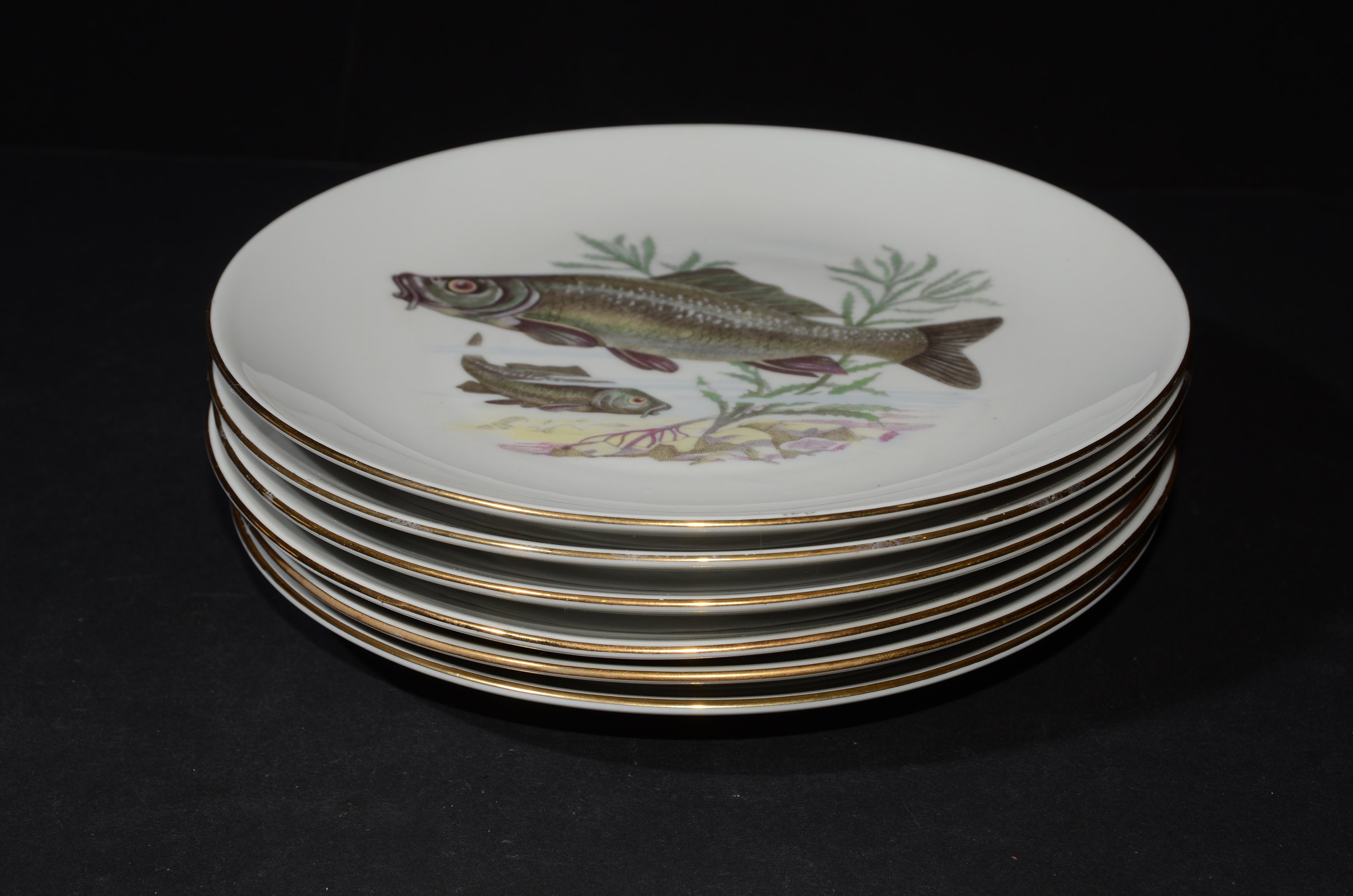 Vintage KAHLA 7 Piece Fish Set Serving Plate Platter Server 6 - Etsy