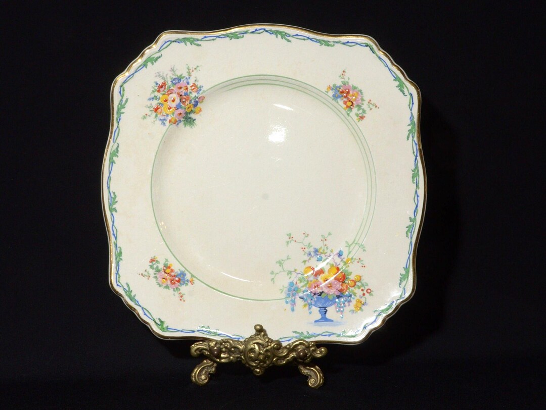 Duchess Royal Staffordshire Dinner Plate 9.75" Square Floral Bouquet ...