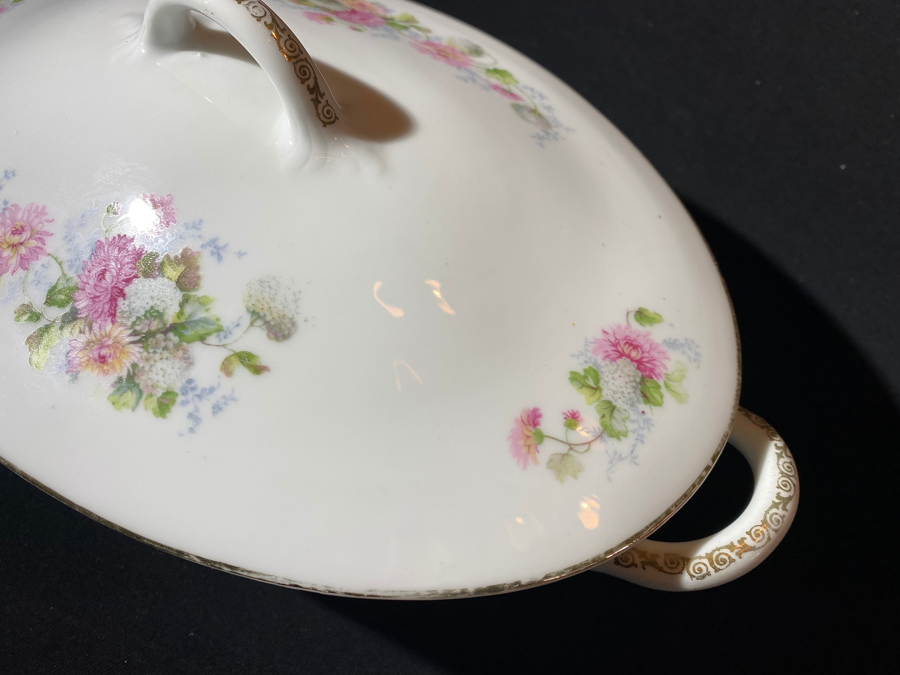 Antique Bavaria Zs&co Zeh Scherzer Hand Painted Covered Oval Serving ...