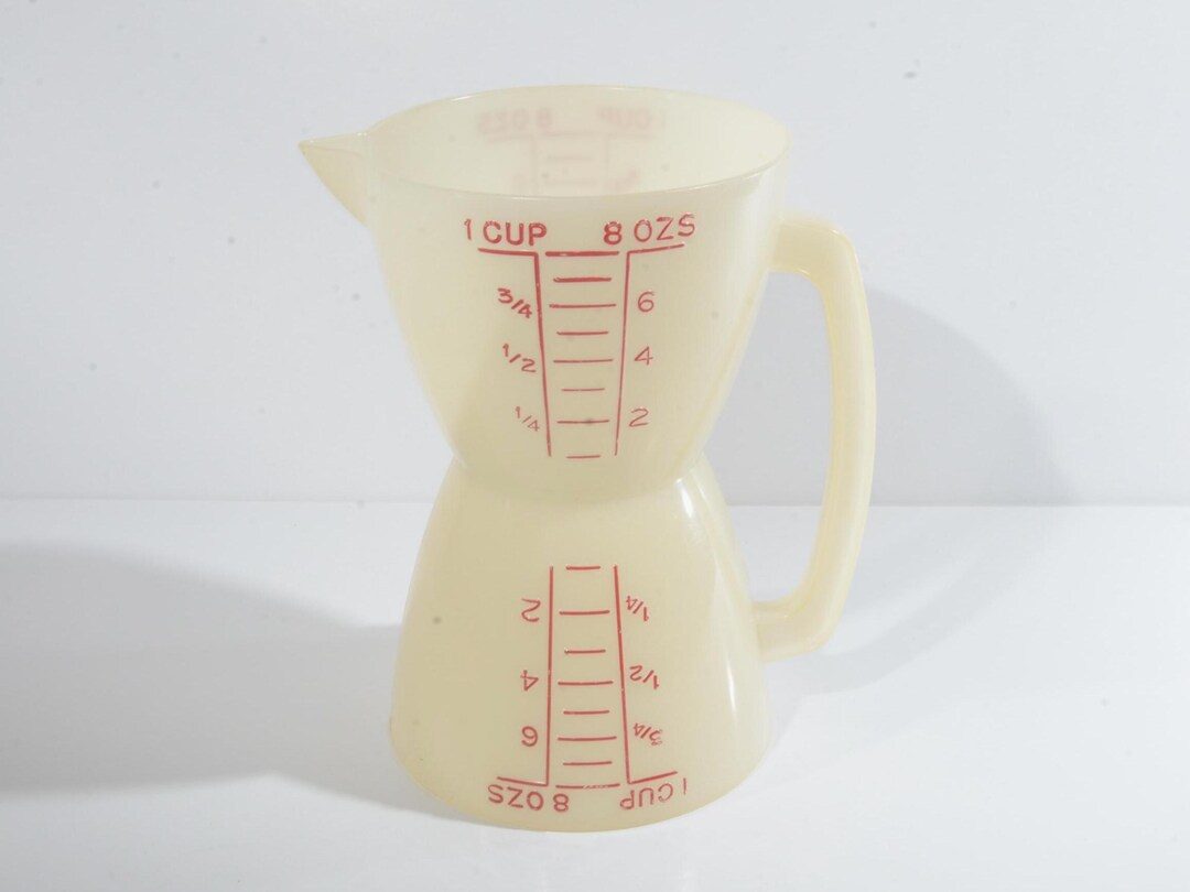Tupperware Measuring Cup 860 Two Sided Double Wet Dry 8 Oz 1 Cup Red ...