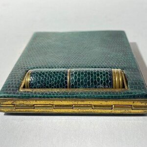 France Green Powder Compact With Case Mirror and Mini Lipstick Vanity ...