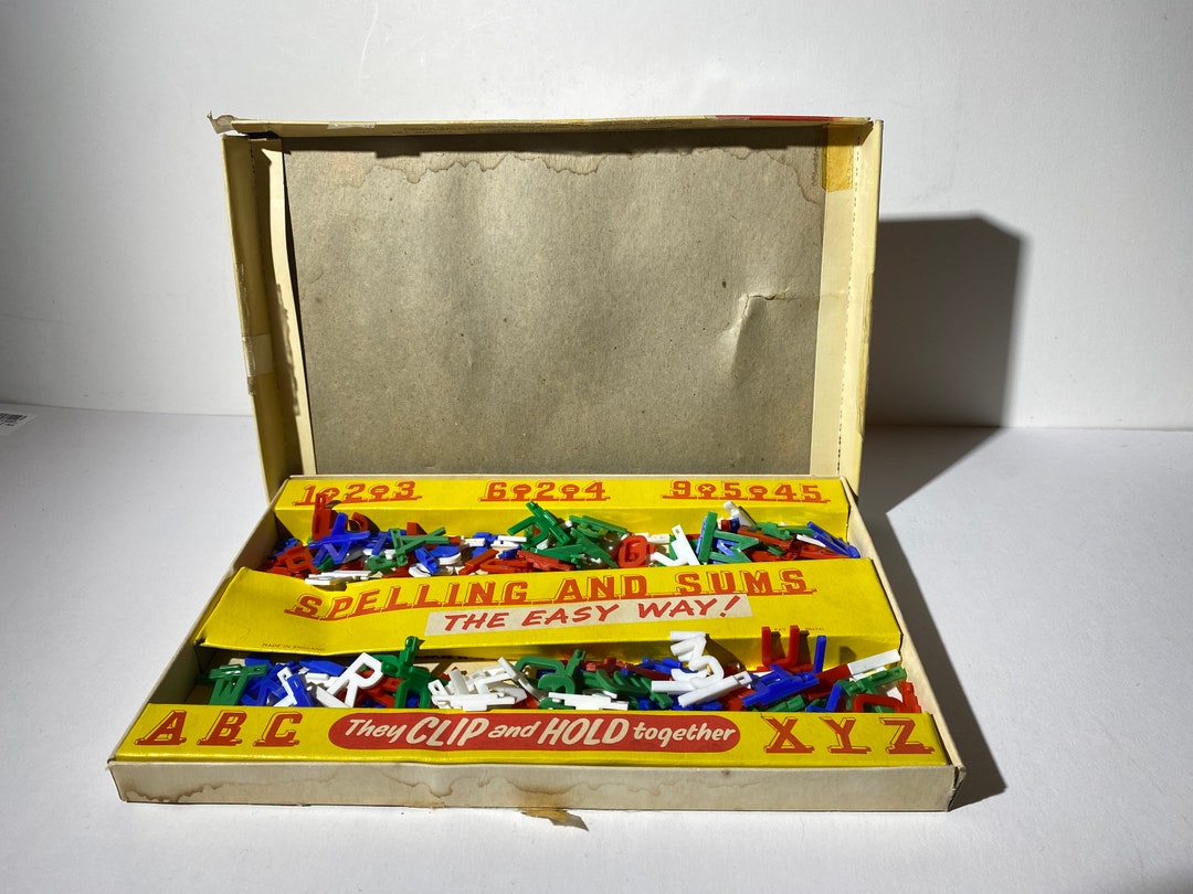 Vintage Multi-coloured Lock In' Letters and Numerals Game in Original ...