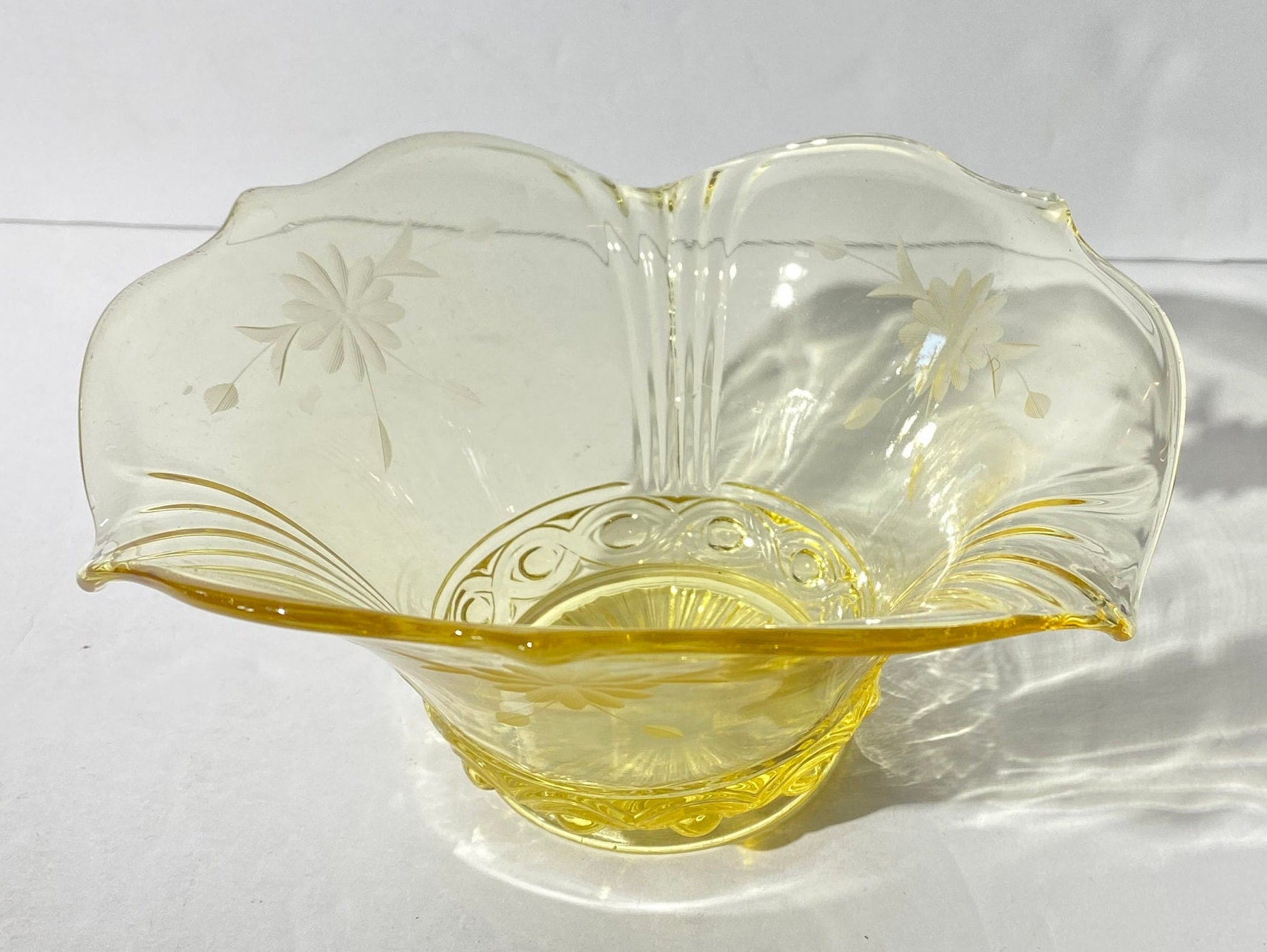 Yellow Depression Glass Bowl