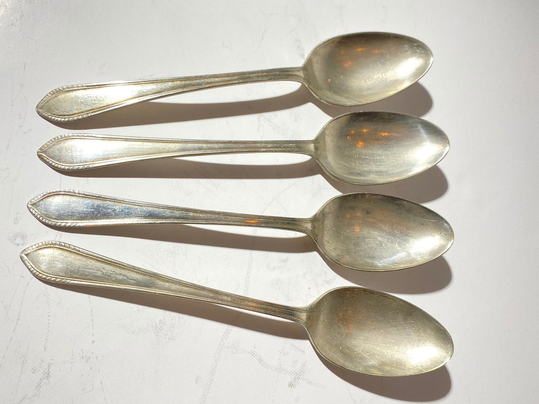 Set of 4 WM. Rogers and Son AA Flatware Teaspoon 6 Inches Mid Century ...