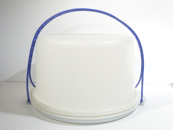 Vintage TUPPERWARE Cake Round Cake Carrier White Speckled Base - Etsy