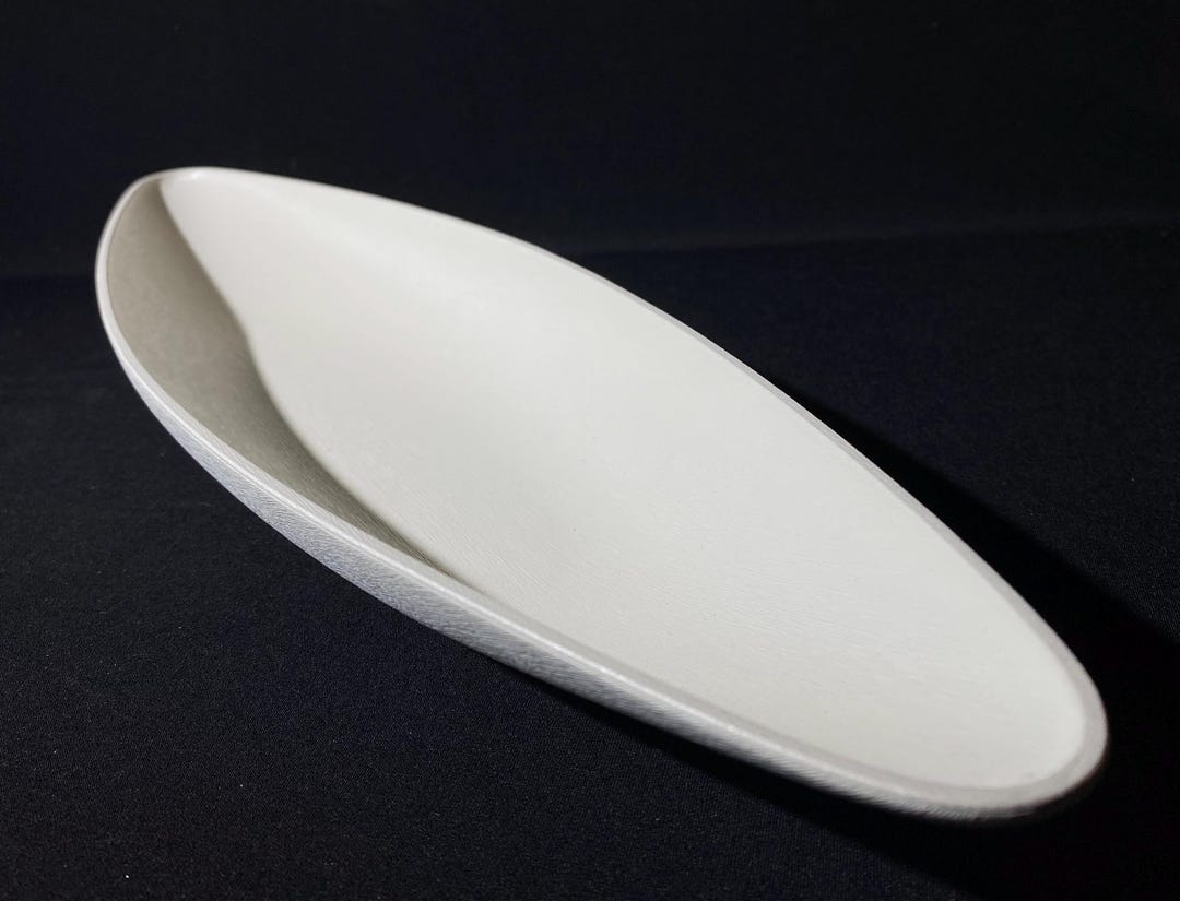 Vintage Accalac Melamine Canoe Oval Serving Dish 17 Inches Long White ...