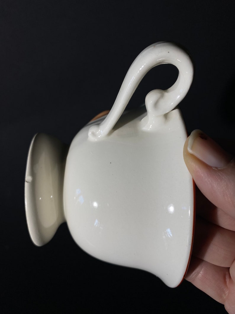 Vintage Male Face Teacup Man Red Rim Red and White Bow Tie CHIPS on ...