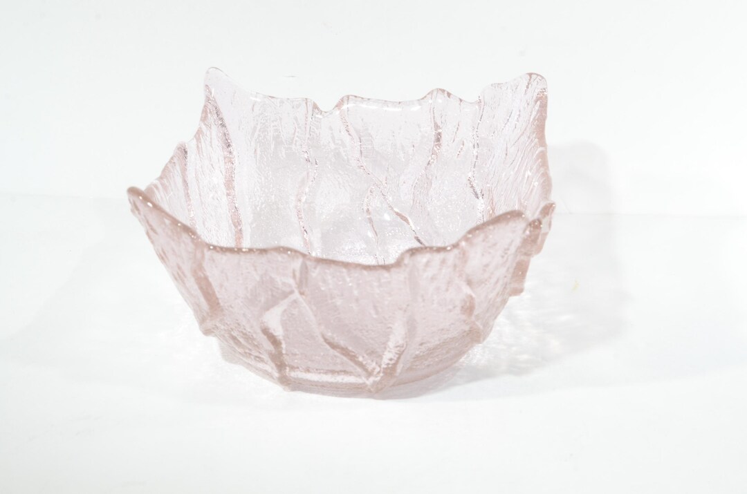 Vintage Pink Pressed Viking Glass Bowl Spiked Candy Dish Cabbage ...