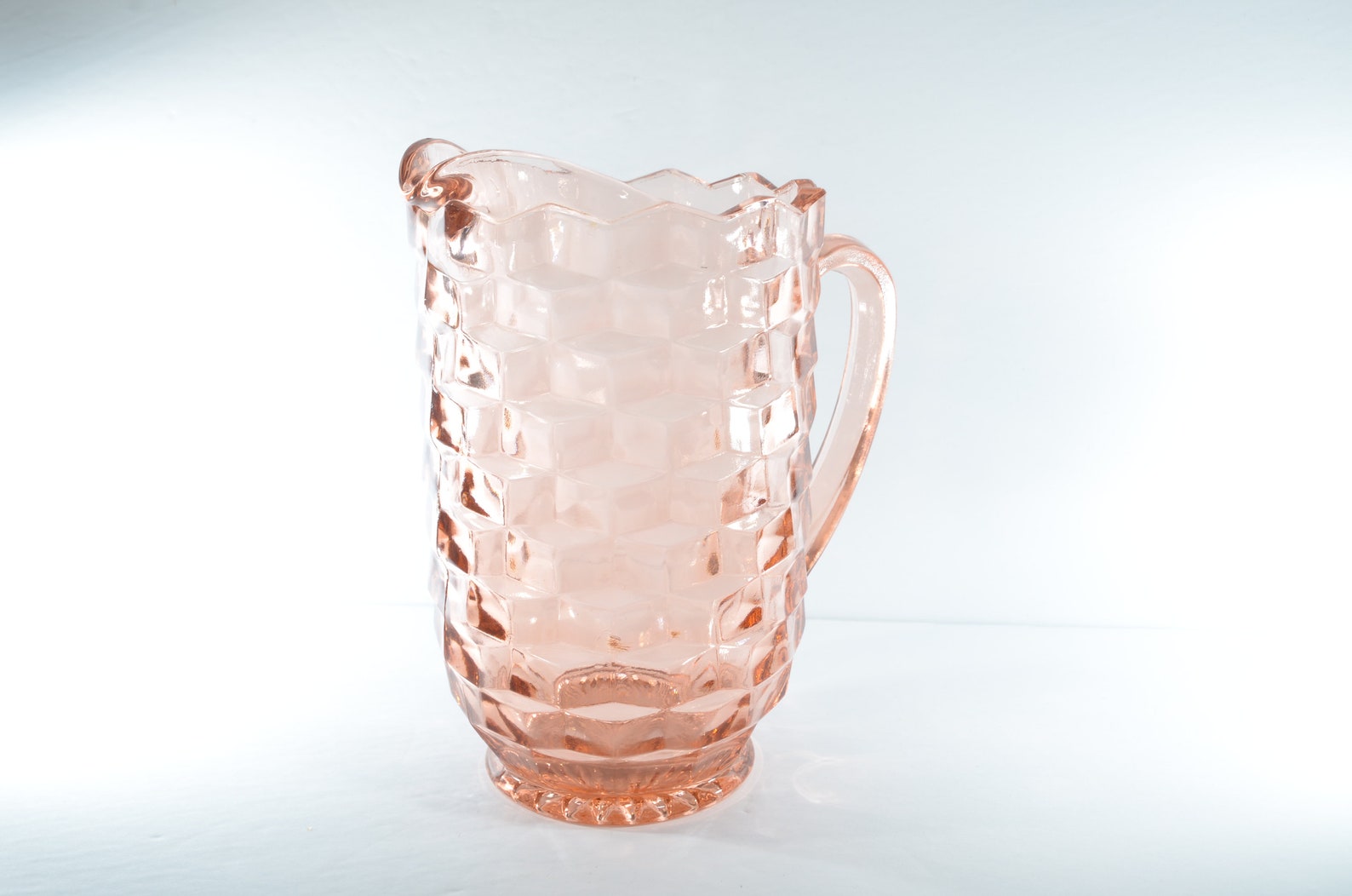 Fostoria Glass AMERICAN Cubist Pink Depression Glass Pitcher - Etsy