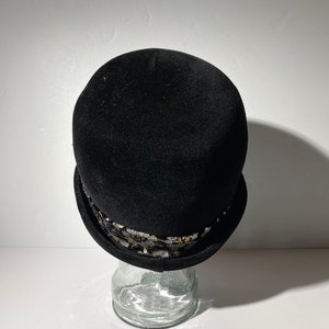 Black Chevalier Lady Cloche Hat Bowler Hat Made in Italy Warm Church ...