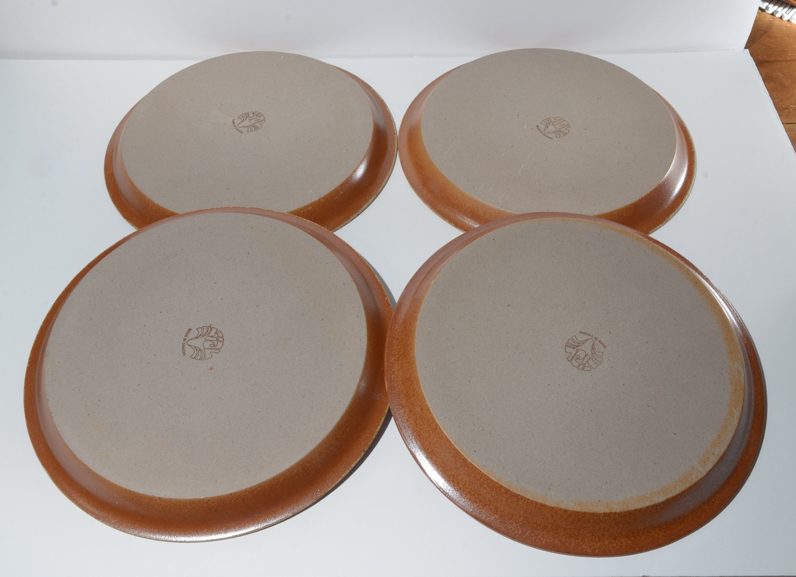 Vintage Set of 4 Dinner Plate Sial Art Pottery Rust Pottery - Etsy