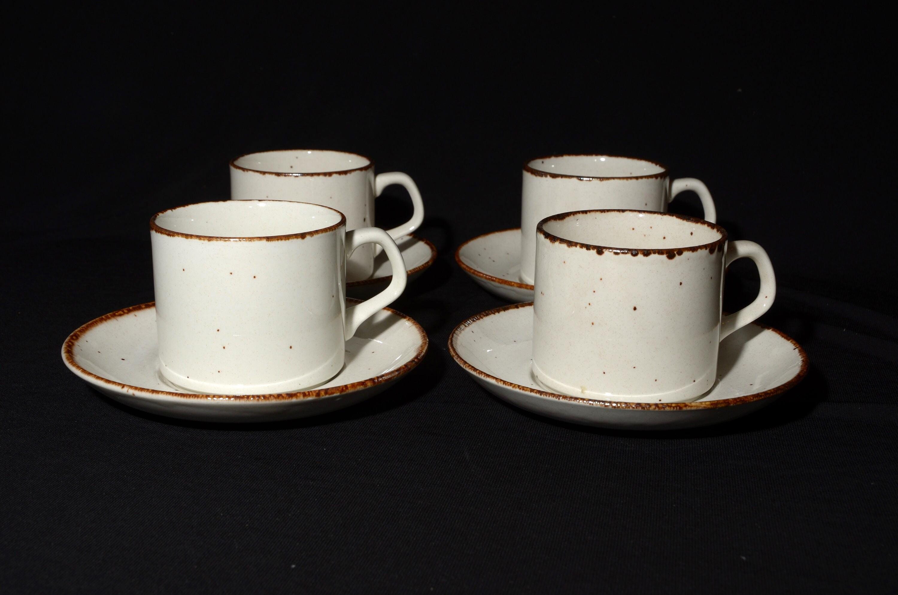 J & G Meakin England Lifestyle 8 Piece Tea Set 4 Teacup and Saucer Sets ...