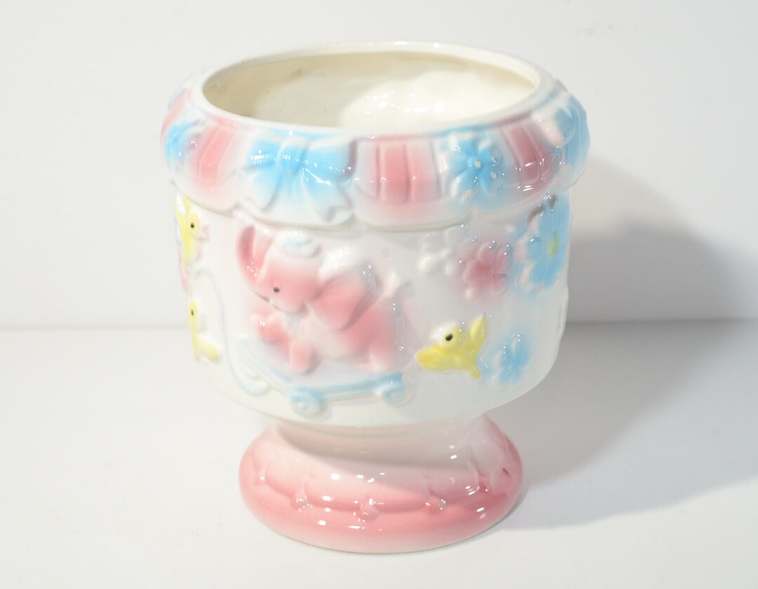 Vintage Baby Relpo Planter 2131 Made in Japan MCM Nursery Decor Pink ...