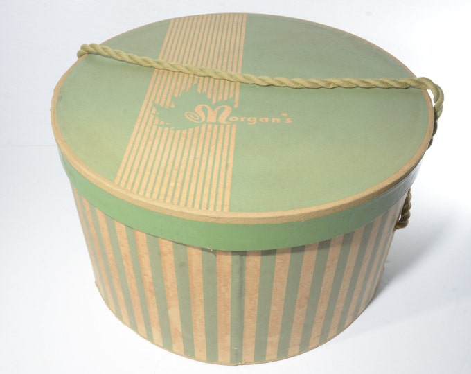 Vintage Morgans Round Hat Box Cardboard Storage Box Canada Montreal ...