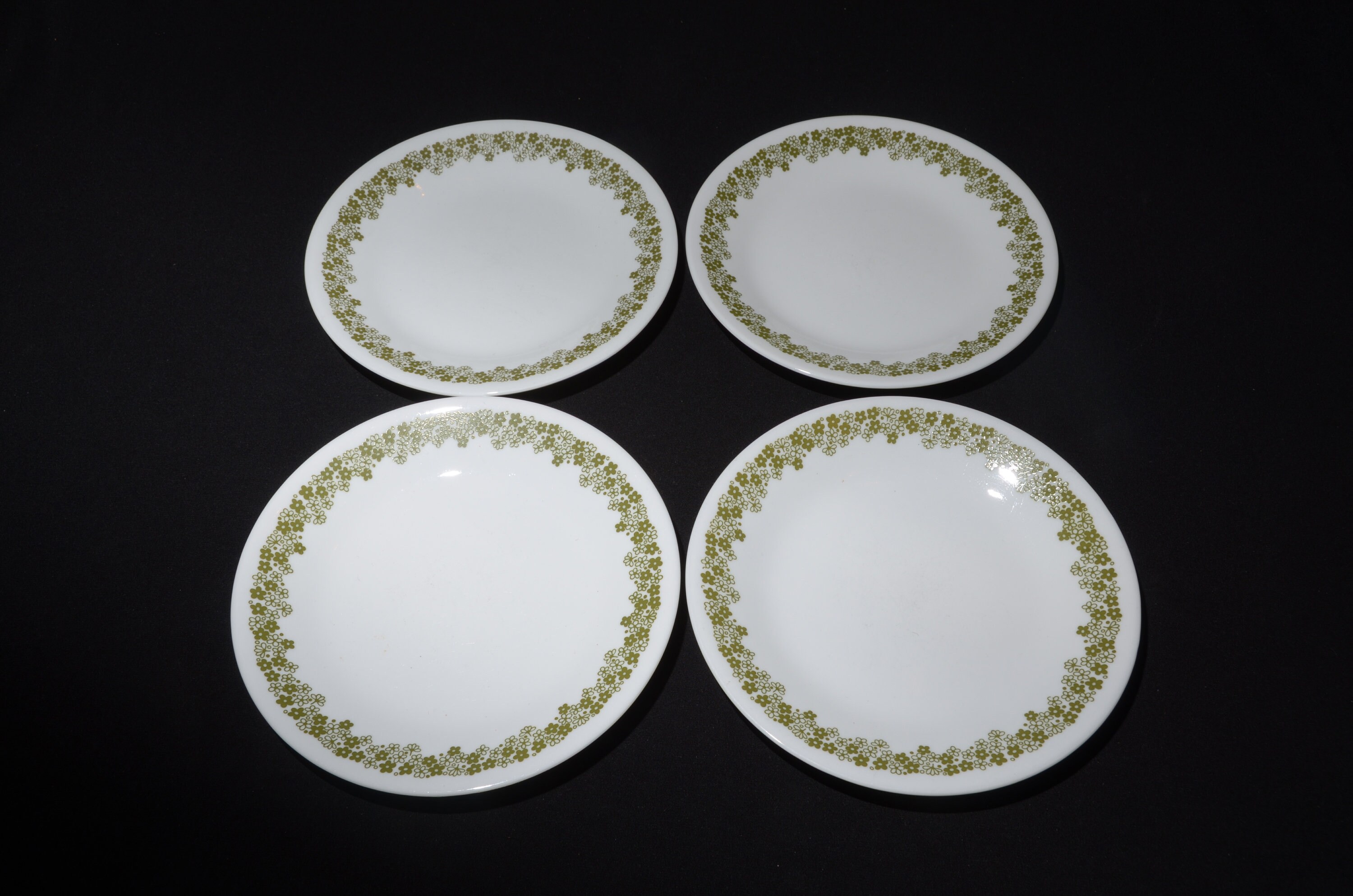 Set of 4 Corelle Spring Blossom Green Dessert Plate | Etsy
