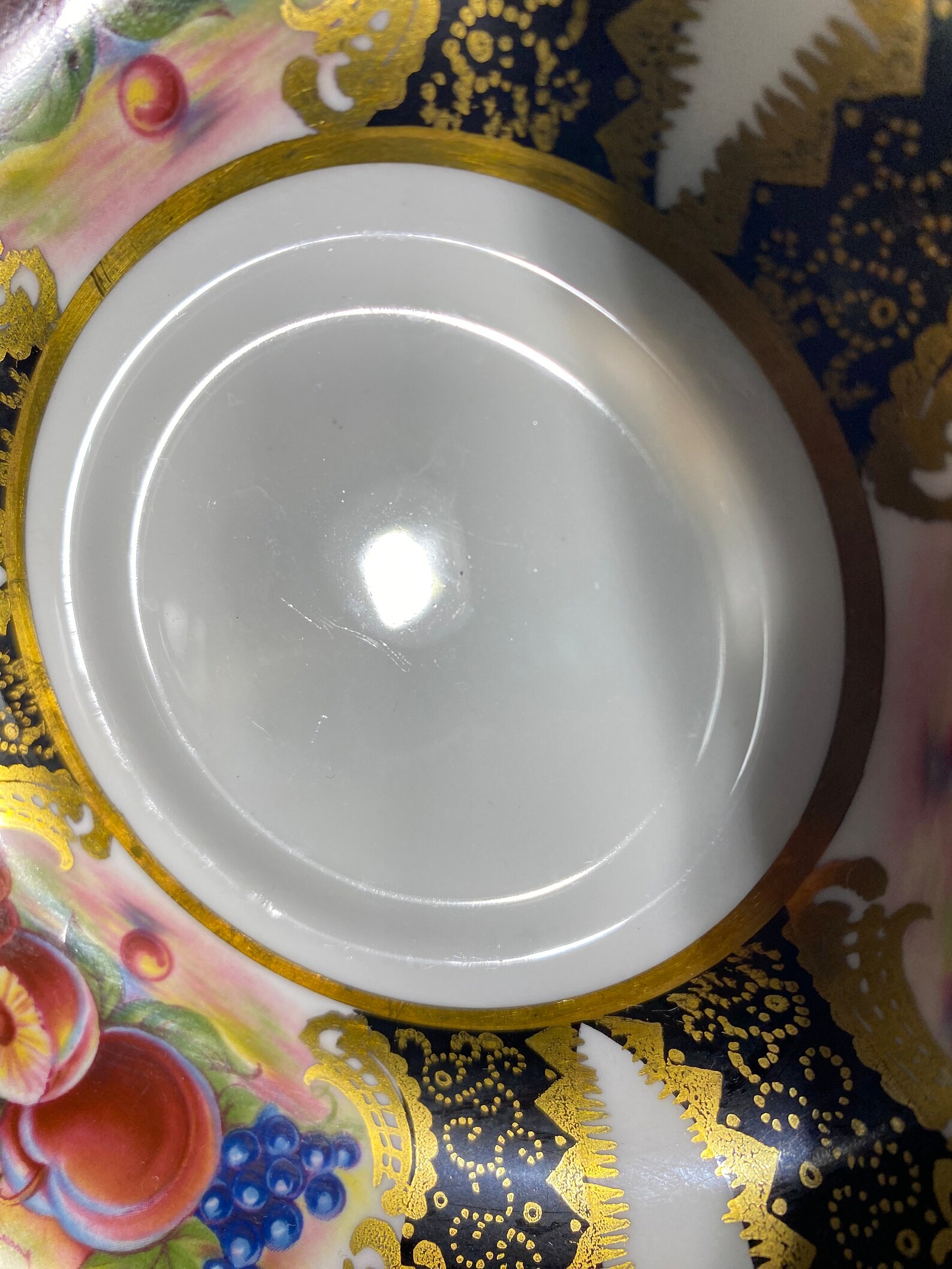 PARAGON Footed Tec up and Saucer Fruit Panel Harvest Black Medallion ...