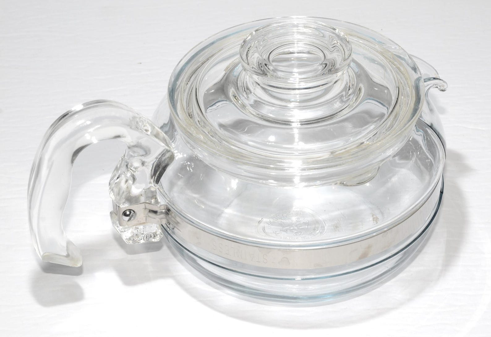 PYREX Flameware 6 Cup Glass Tea Pot Teapot 8446B Vintage Carafe Retro ...