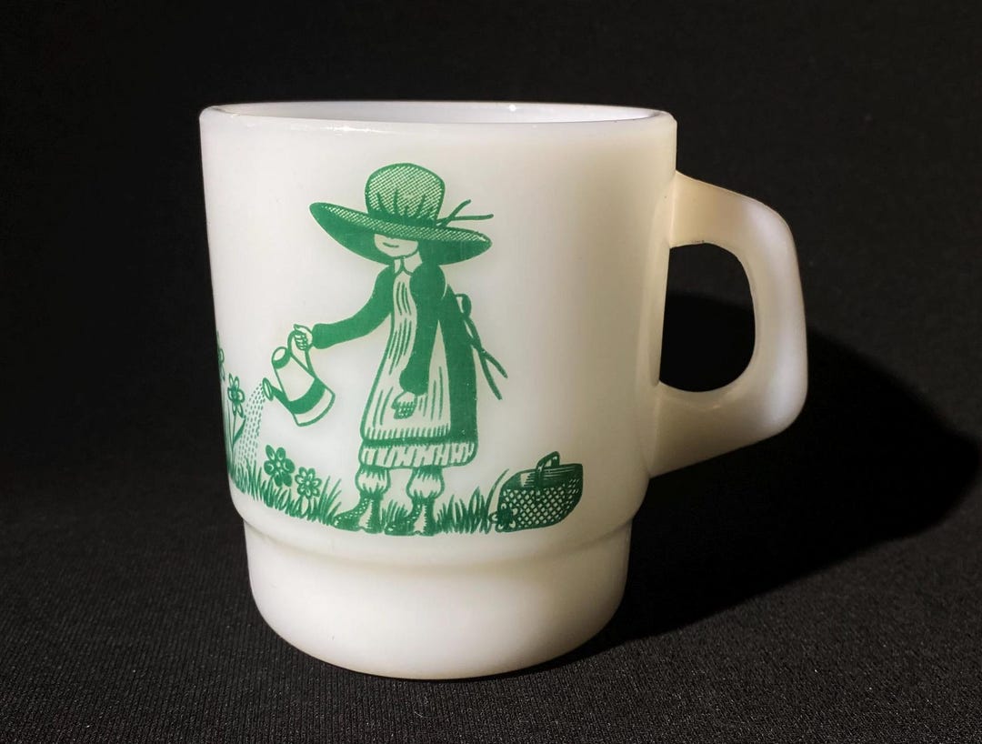 Termocrisa Holly Hobbie Style Coffee Mug Tea Cup Milk Glass Vintage ...
