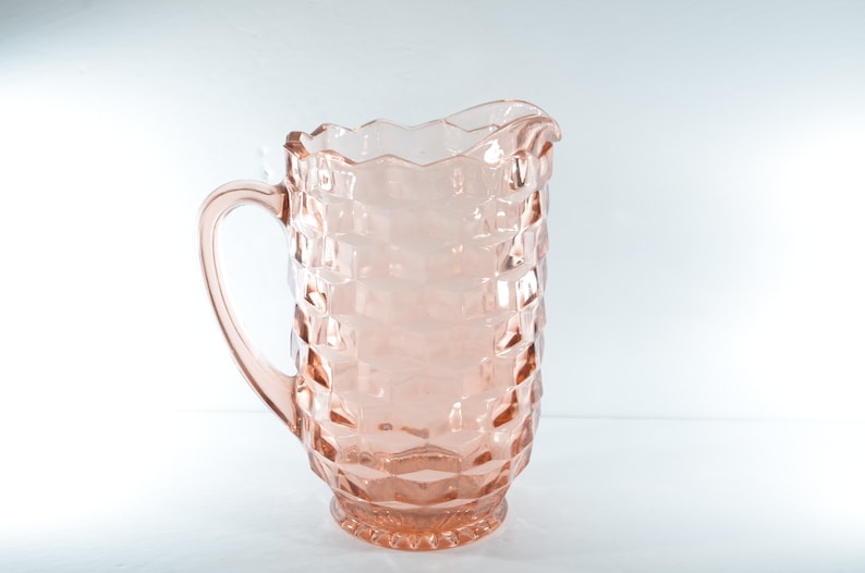 Fostoria Glass AMERICAN Cubist Pink Depression Glass Pitcher - Etsy