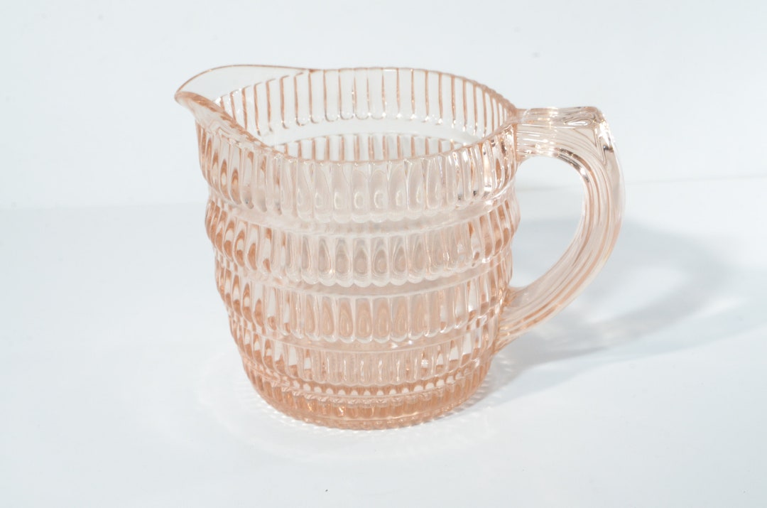 Pink Depression Glass Creamer Jug Vertical Rib - Etsy
