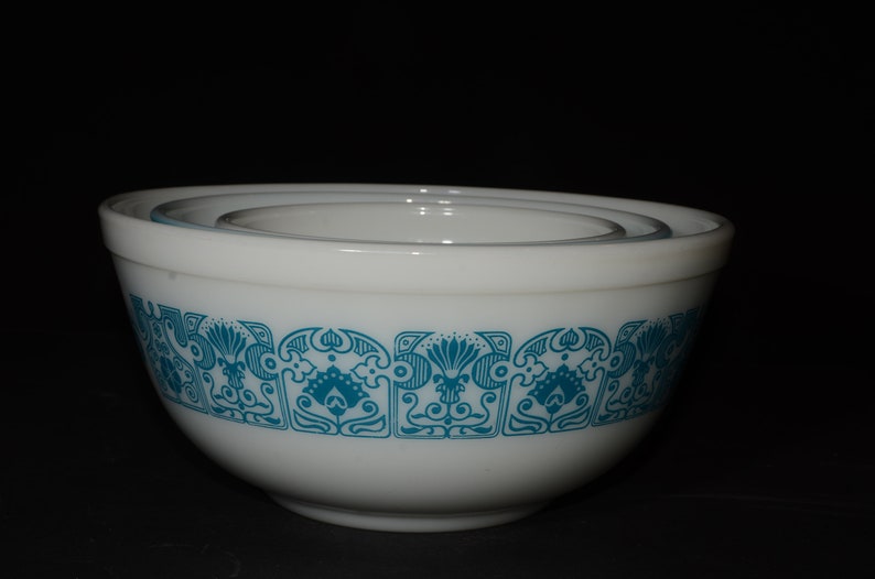 PYREX Horizon Blue Set of 3 bowls 401 402 and 403 Vintage | Etsy