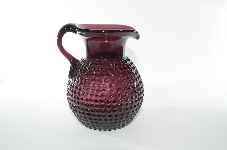 Beautiful Clevenger Brothers Glass Amethyst Hobnail Small Pitcher 5 ...