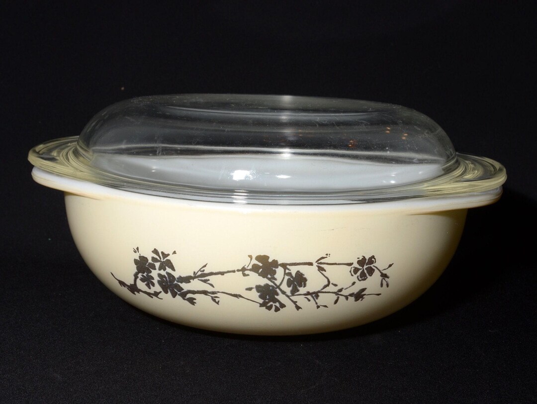 PYREX Golden Branch Round Casserole Lid Vintage Pyrex Cocotte USA 024 2 ...