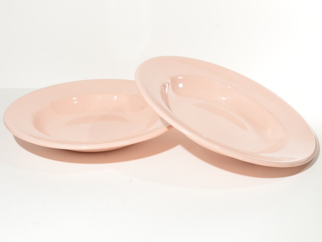Set of 2 Grindley Peach Petal Coupe Cream Bowl Deep Plate 9 Inches ...