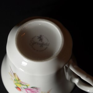 SPRINGFIELD Mug Flat Teacup and Saucer Coffee Cup Bone China Cappuccino ...