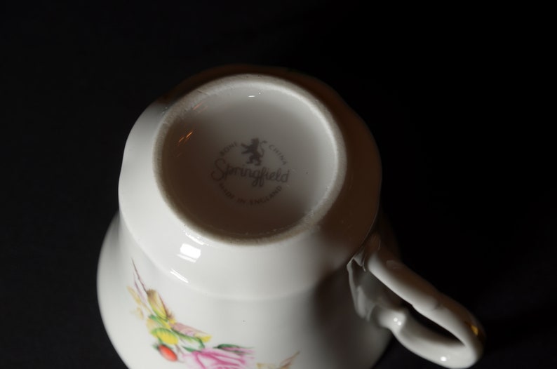 SPRINGFIELD Mug Flat Teacup and Saucer Coffee Cup Bone China | Etsy