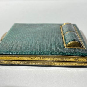 France Green Powder Compact With Case Mirror and Mini Lipstick Vanity ...