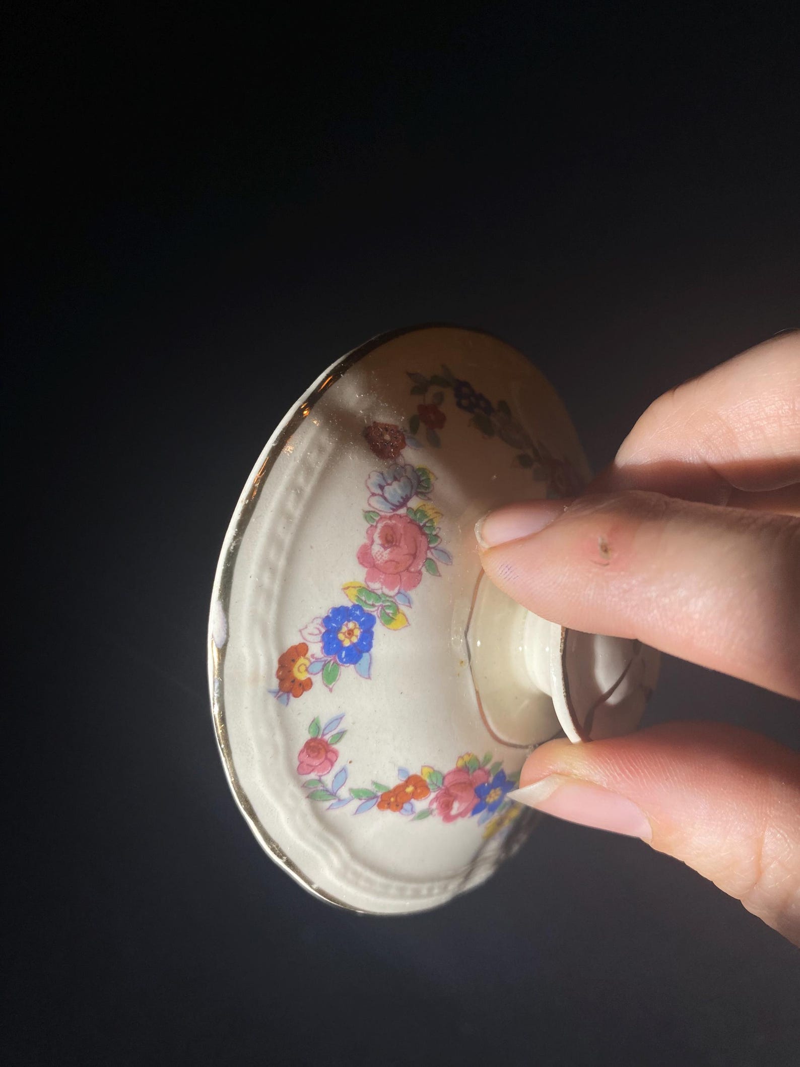 ALFRED MEAKIN Sugar Bowl Lid Covered Handled Floral Swag Multicolor ...