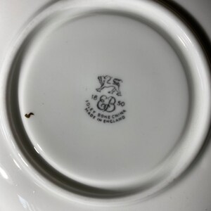 EB FOLEY Turquoise Teacup and Saucer Bone China England Gold Leaf Fruit ...