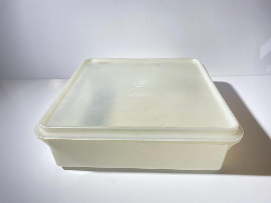 Vintage TUPPERWARE Square Sheer Snack-stor Container Keeper Storage ...