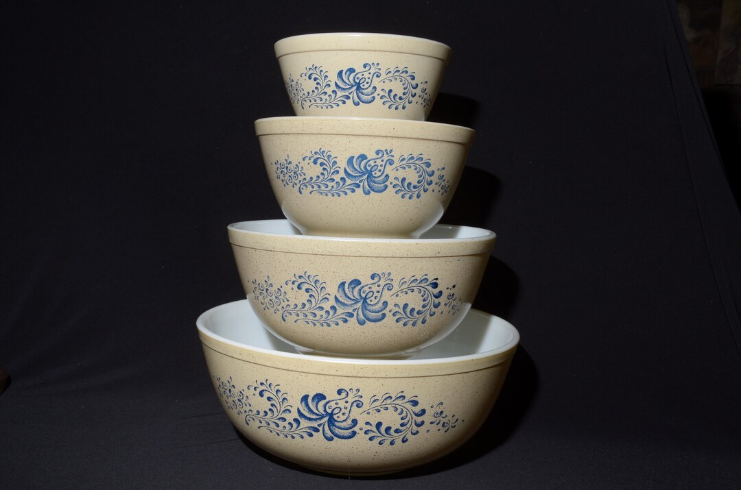 Full Set PYREX HOMESTEAD Mixing Bowl Set of 4 Vintage Pyrex Speckled ...