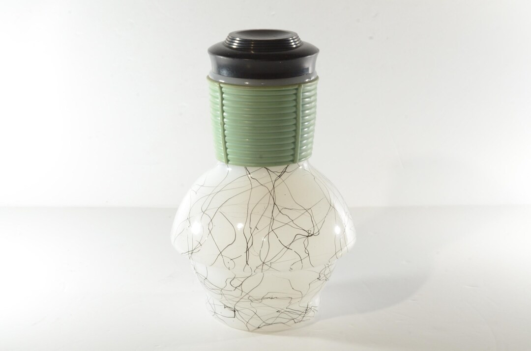 Mckee Glasbake Glass Hottle Hot Water Coffee Carafe Mint Green Black ...