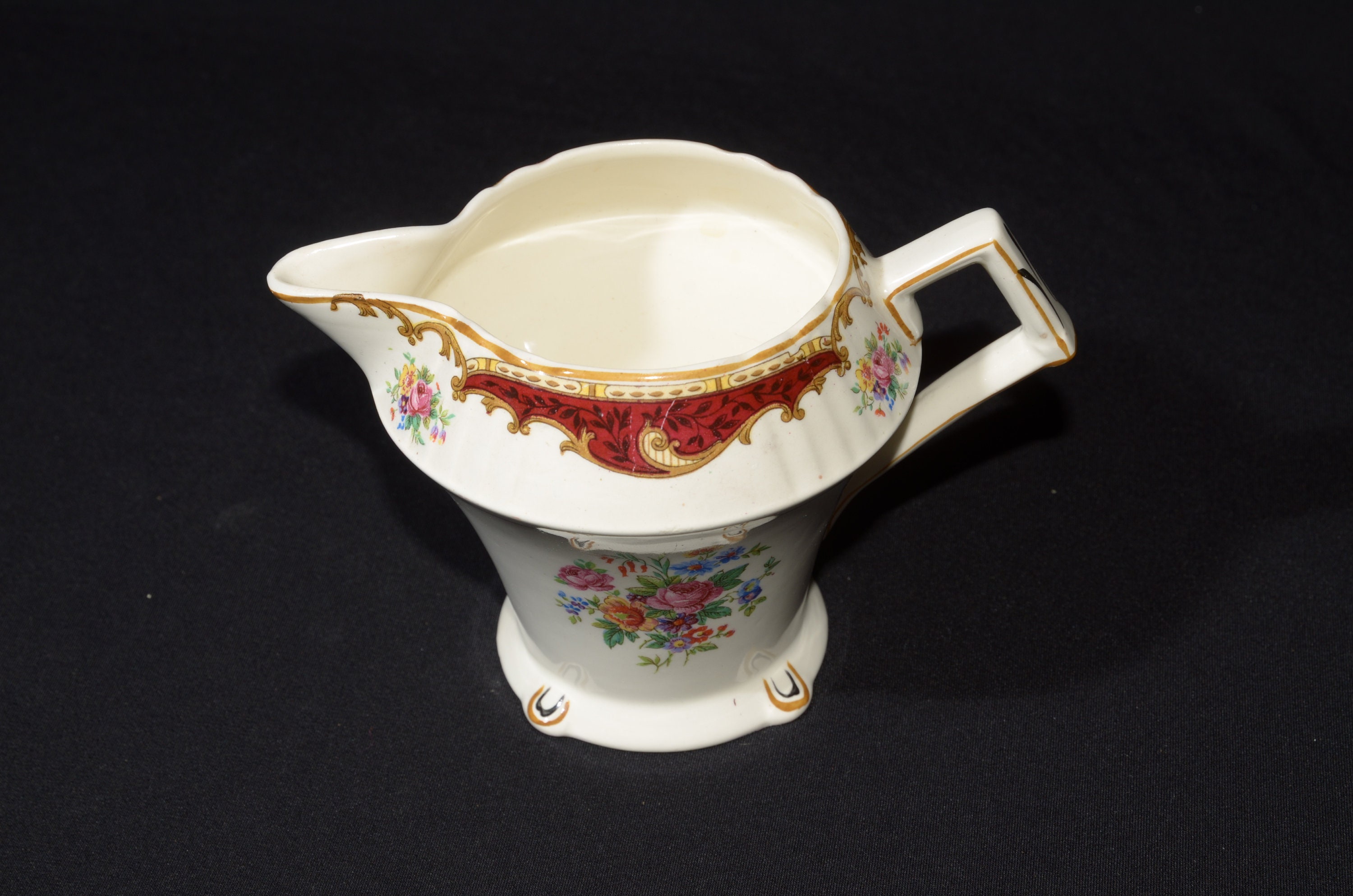 MYOTT Staffordshire Dorothy Bone China Creamer Vintage Floral Ivory ...