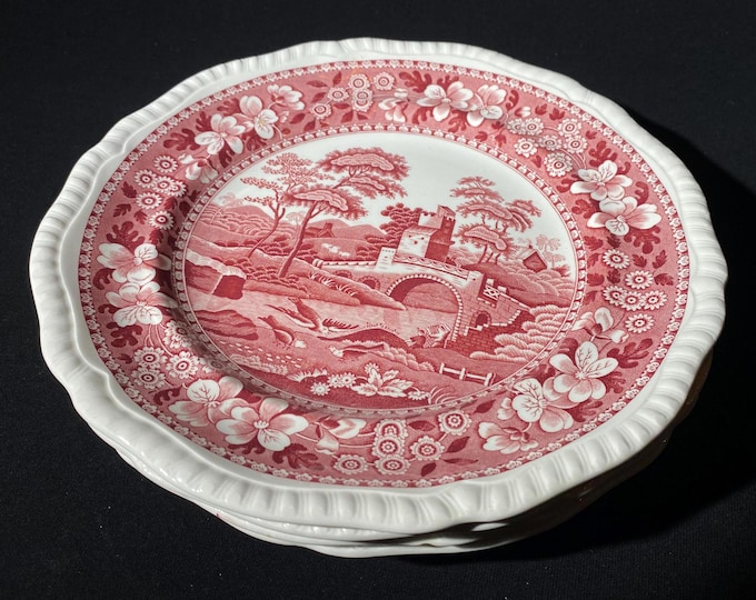 Vintage Spode Tower Pattern Dinner Plate in Pink Reddish With Newer ...