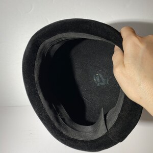 Black Chevalier Lady Cloche Hat Bowler Hat Made in Italy Warm Church ...