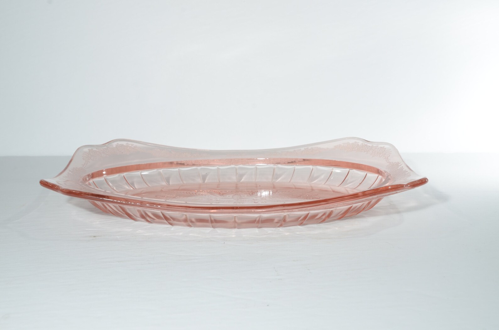 Jeannette Glass ADAM Pink Depression Glass Platter Rectangular 11 3/4 ...
