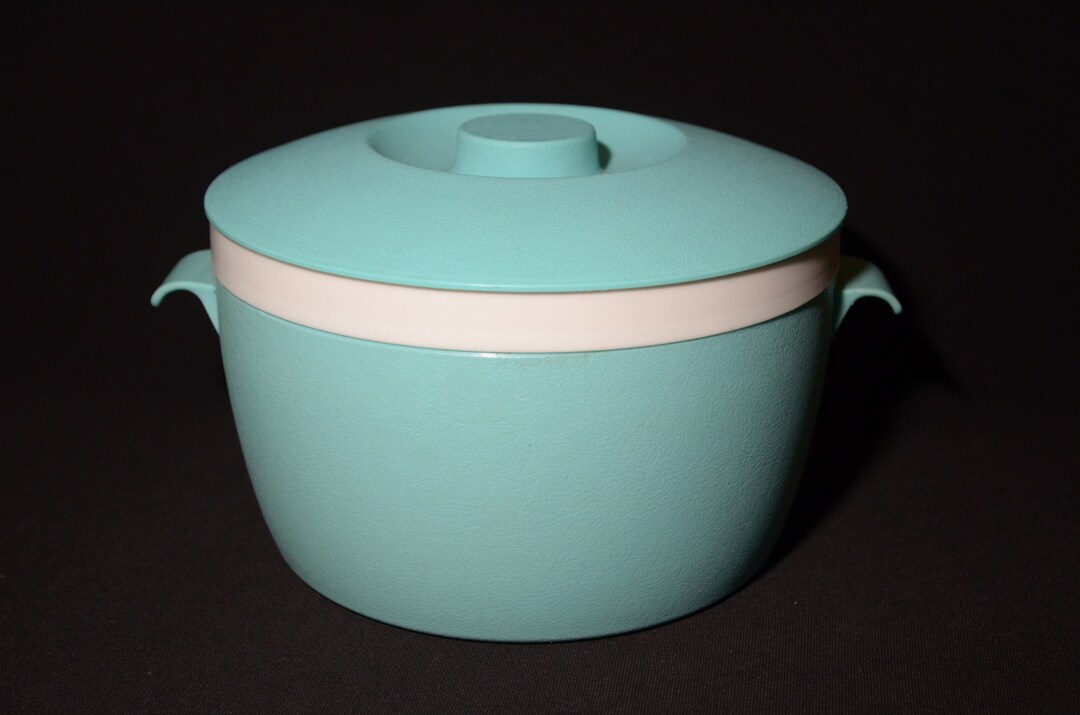 Vintage Turquoise and White Bolero Therm-o-ware Ice Bucket Bowl Food ...