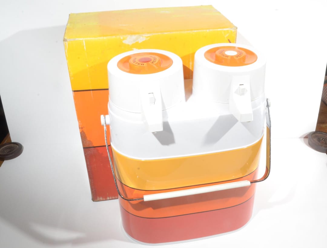 Peacock Double Pump Thermos Twin Airpot Mid-century Double Side Pump ...