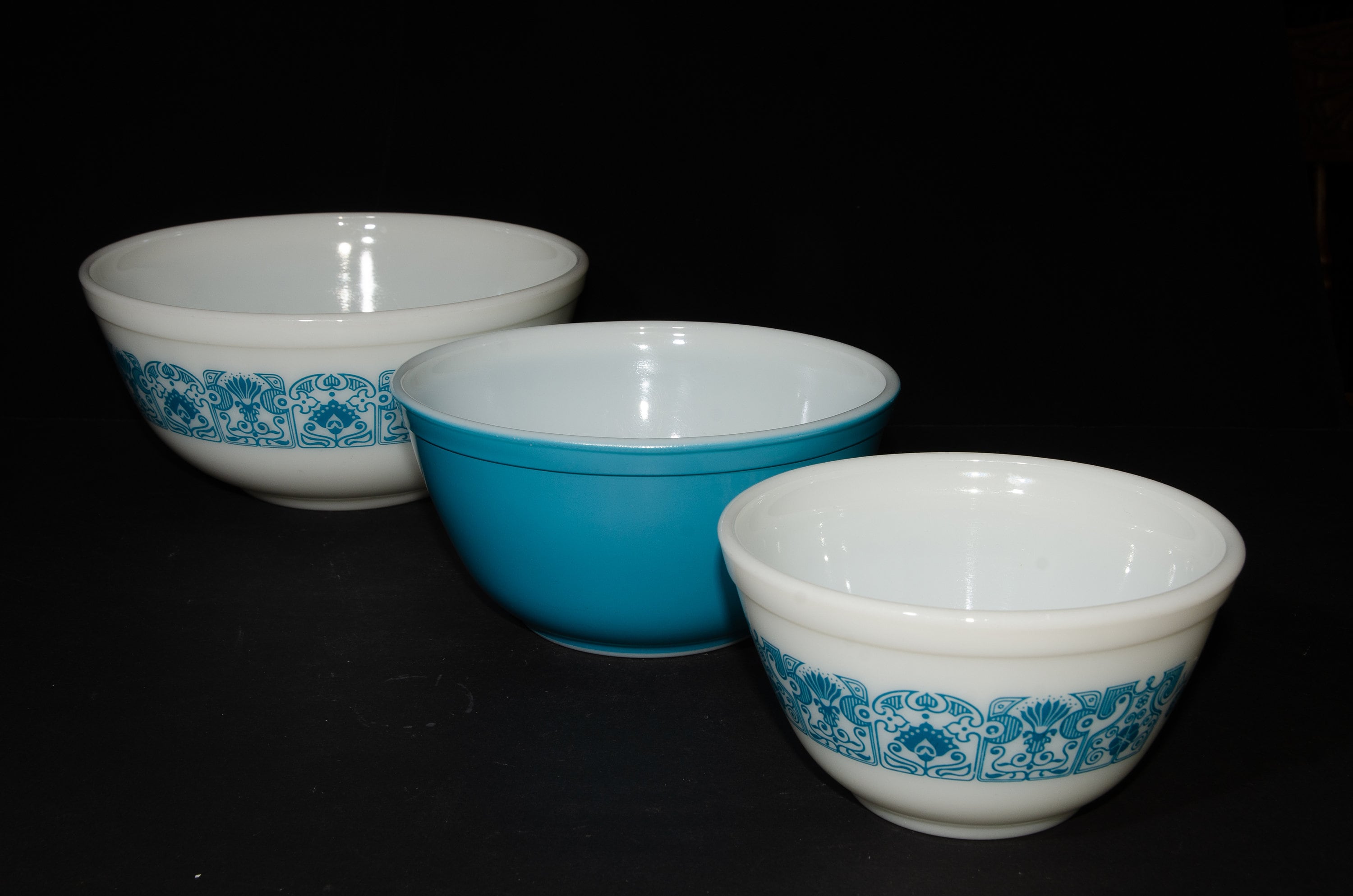 PYREX Horizon Blue Set of 3 bowls 401 402 and 403 Vintage | Etsy