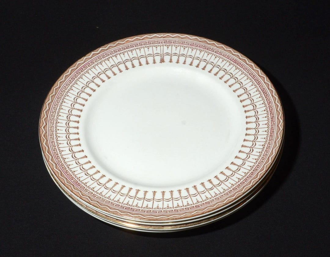 Set of 4 Ridgway VENETIAN Red Salad Plate England 8 Inches Royal Semi ...