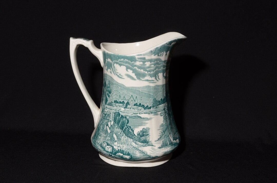 Vintage Alfred Meakin Tintern Pitcher Jug Green 7 Inches Transferware ...