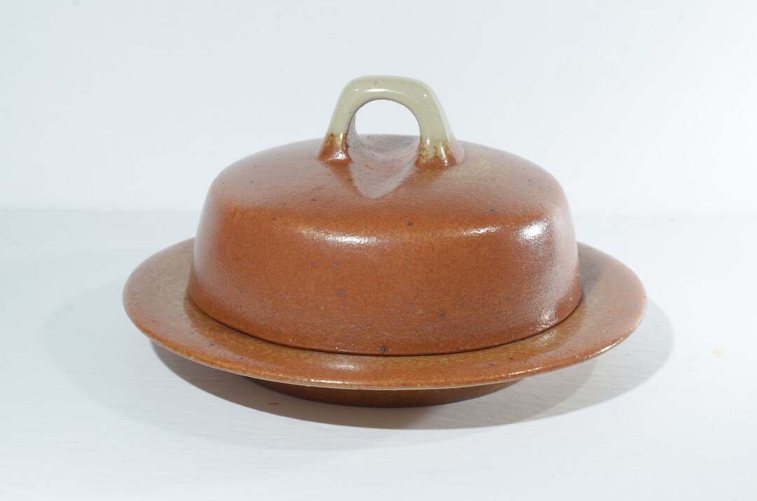 Vintage Sial Hors Serie Butter Dish Lid Covered Rust Pottery Gray ...
