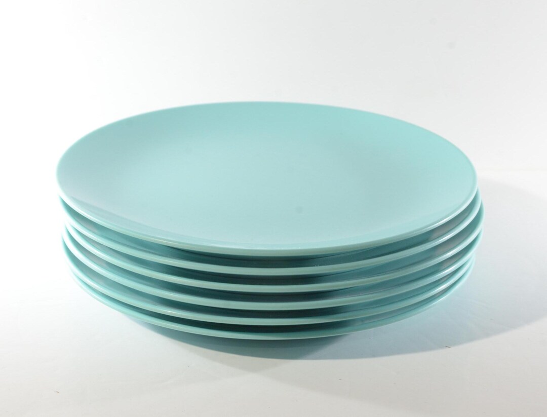 Vintage MELMAC Turquoise Blue Set of 6 Plates 6 Inches Side Plate ...