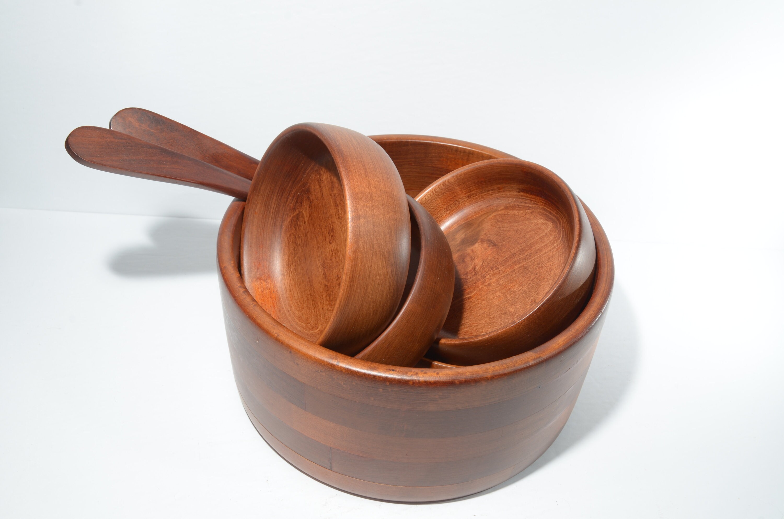 Vintage Large Salad Bowl Set Baribocraft Wooden Bowl | Etsy