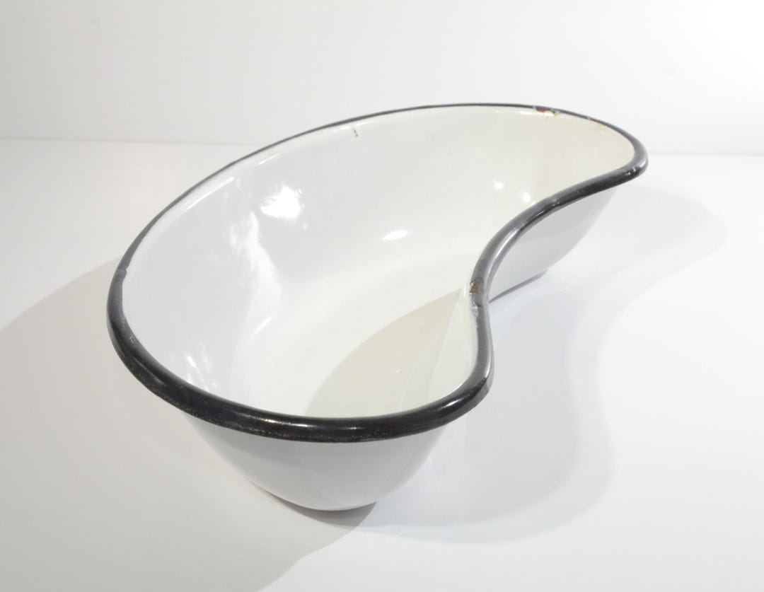 Vintage Large Enameled Tray With Kidney Shape Medical Equipment Enamel ...