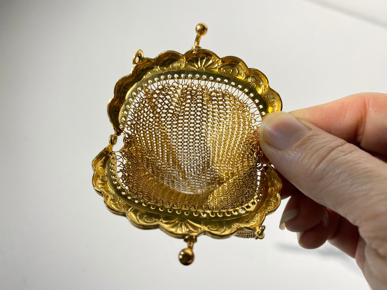 Small Gold Mesh Wallet Art Deco Gold Color Small Gold Mesh Coin Purse ...